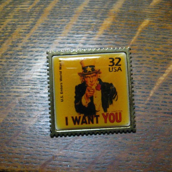Uncle Sam | Accessories | Usa 998 Uncle Sam Postage Stamp Lapel Pin ...